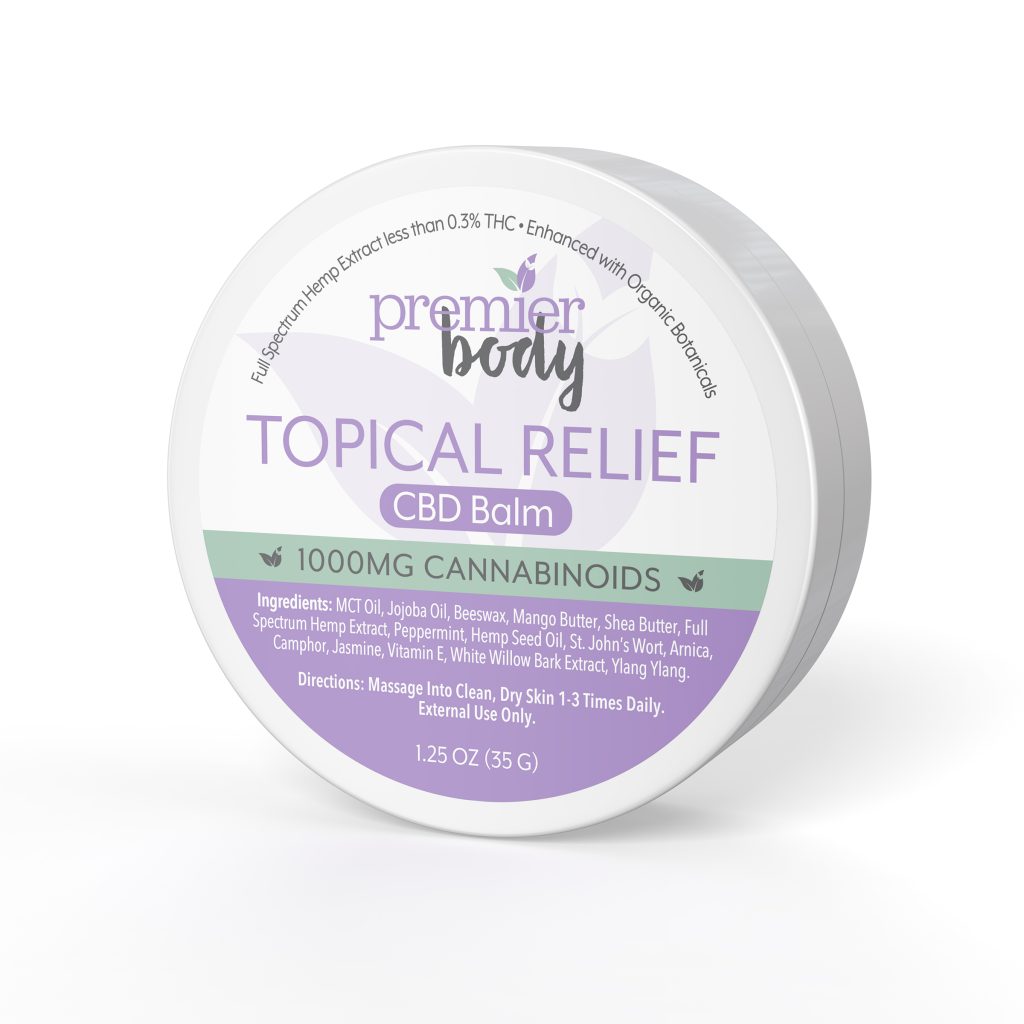 Premier Body – 1.25oz Topical Relief – 1000mg CBD – with less than 0.3% ...